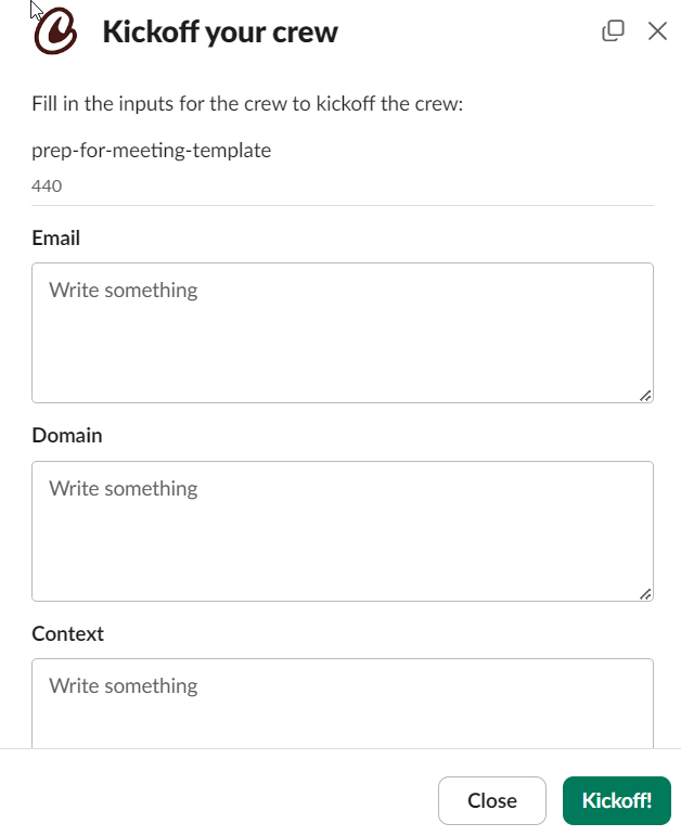 How to Kickoff a Crew from Slack